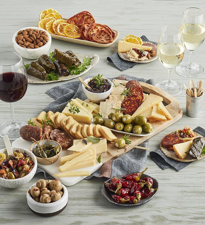 Grande Mediterranean Tapas Board with Wine